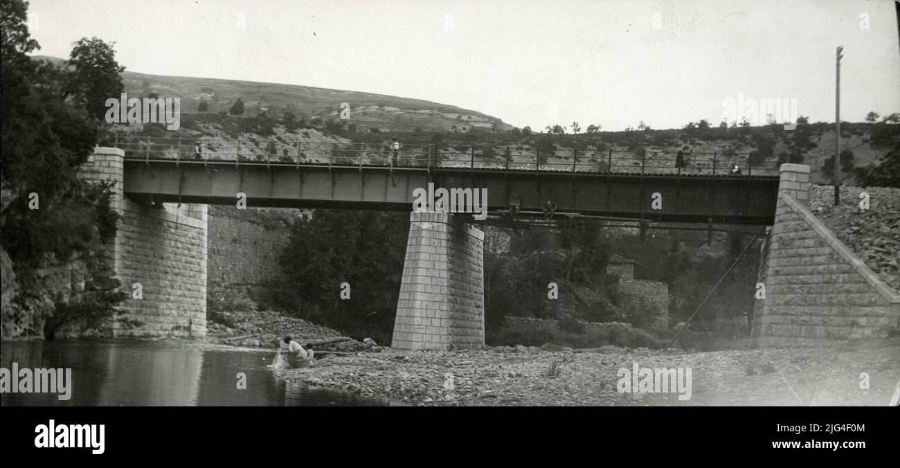Railway and bridge photography. Santander-Mediterranean Railroad, 1925 ...
