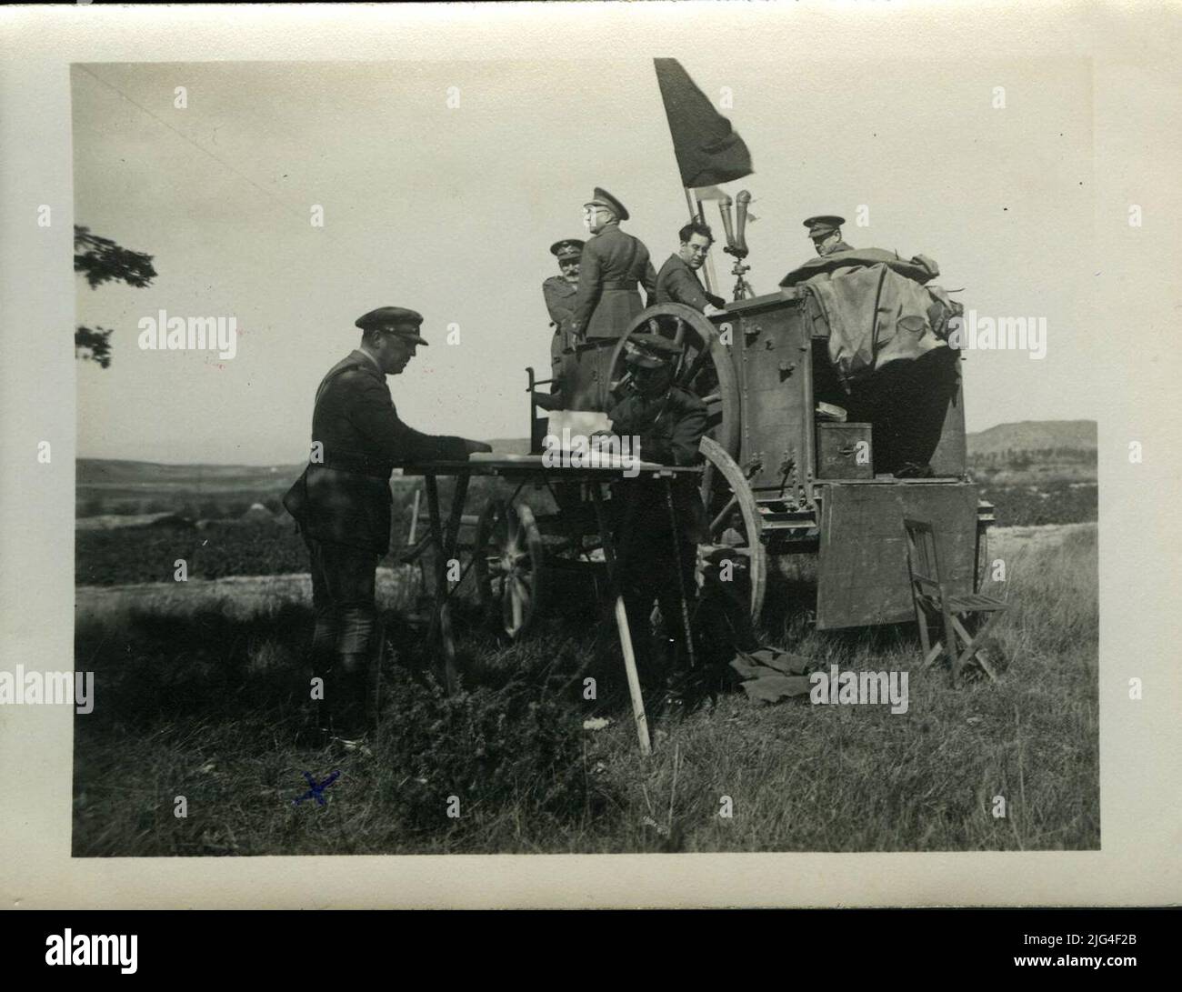 Military historical photography drawing campaign plan, 1930. Several ...