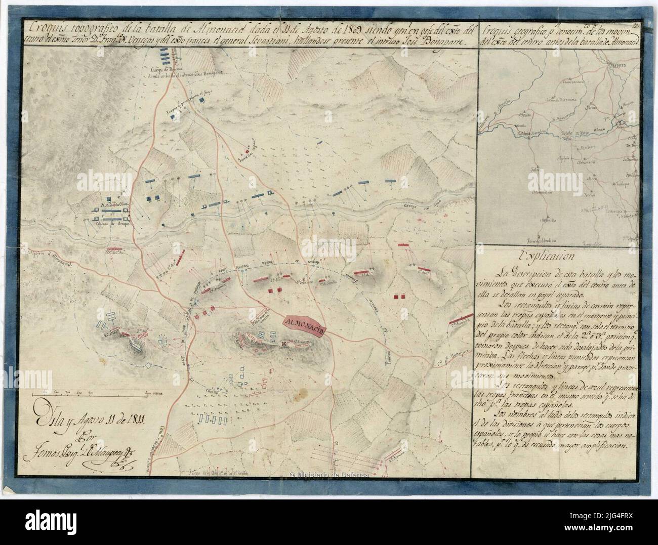 Topographic sketch of the battle of Almonacid given on August 11, 1809 ...