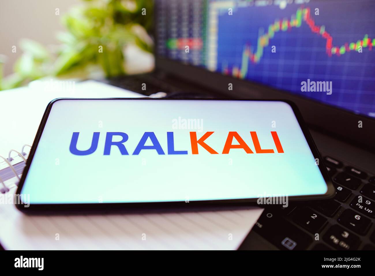 In this photo illustration, the Uralkali logo is seen displayed on a ...