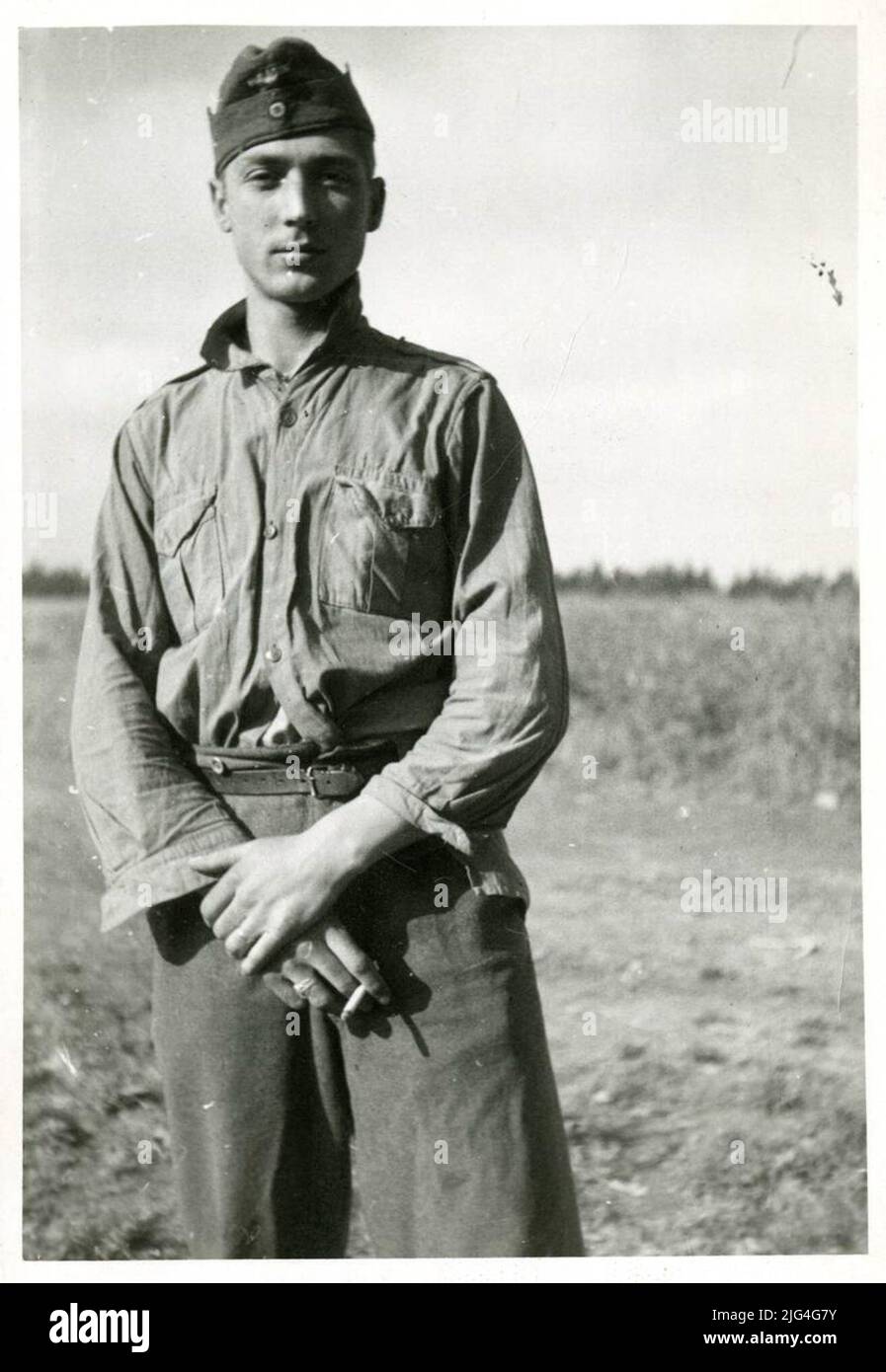 Divisional soldier portrait. Portrait of exterior of division soldier ...
