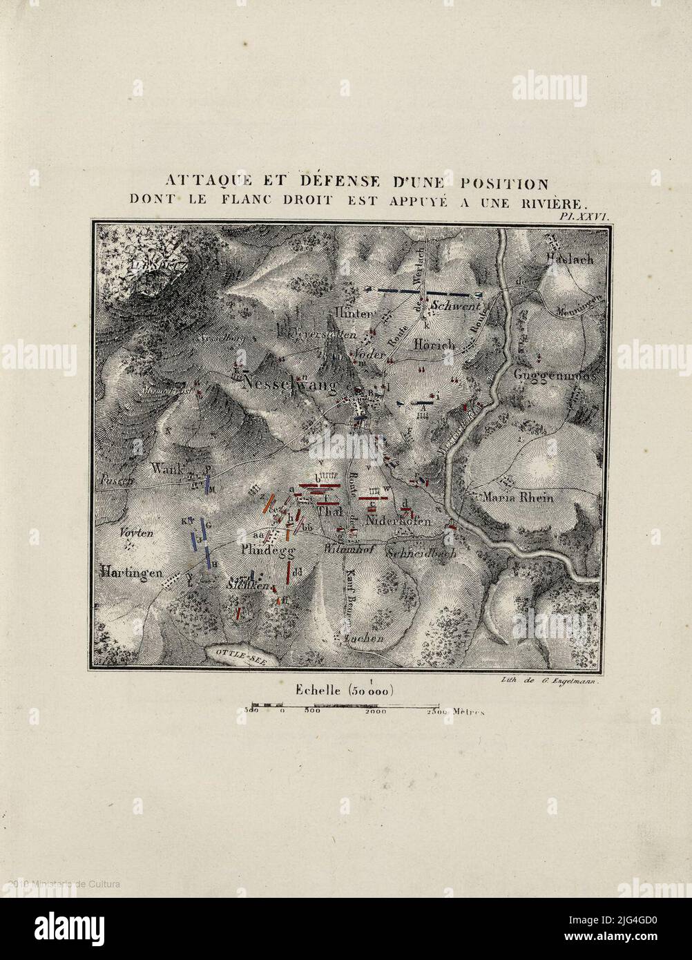 Attack and defense of a positión whose right flank is supported with a ...