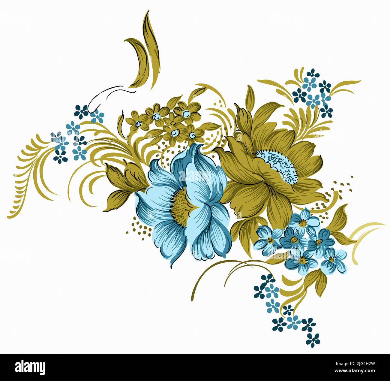 flower bunch textile print work Stock Photo - Alamy