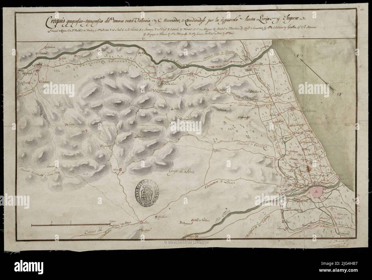 Geographic - topographic sketch of the terrain between Valencia and ...