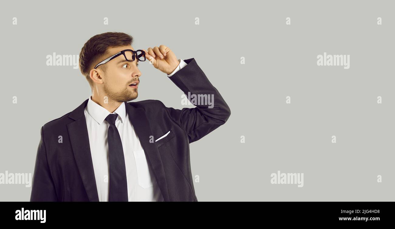 Amazed businessman shocked by business deal Stock Photo - Alamy