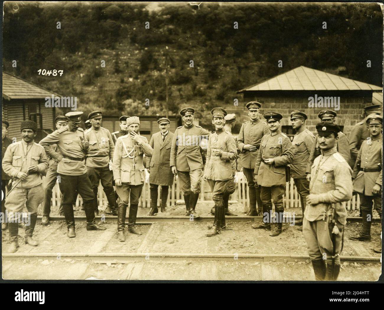 Tbilisi in the Caucasus. German and Grusinian officers, (with a short ...
