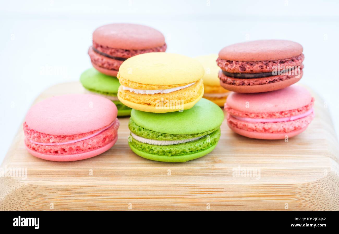 Batch of colorful macaroons with various flavors Stock Photo - Alamy