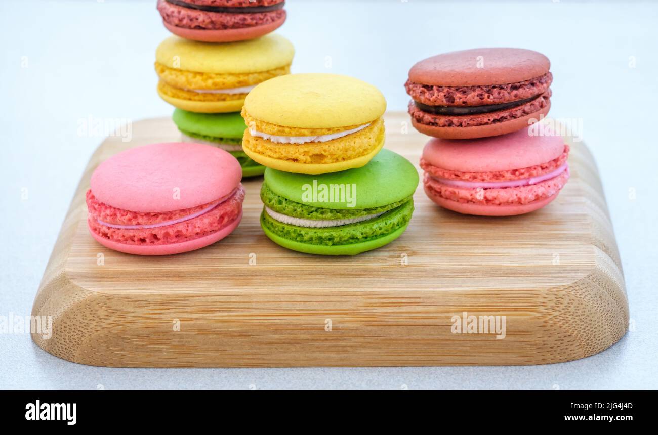 Batch of colorful macaroons with various flavors Stock Photo - Alamy