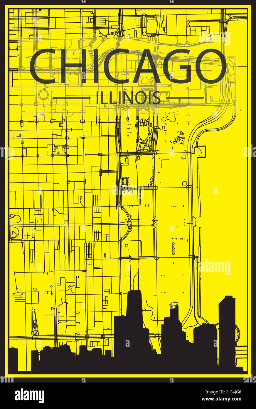 Downtown chicago street intersection Stock Vector Images - Alamy