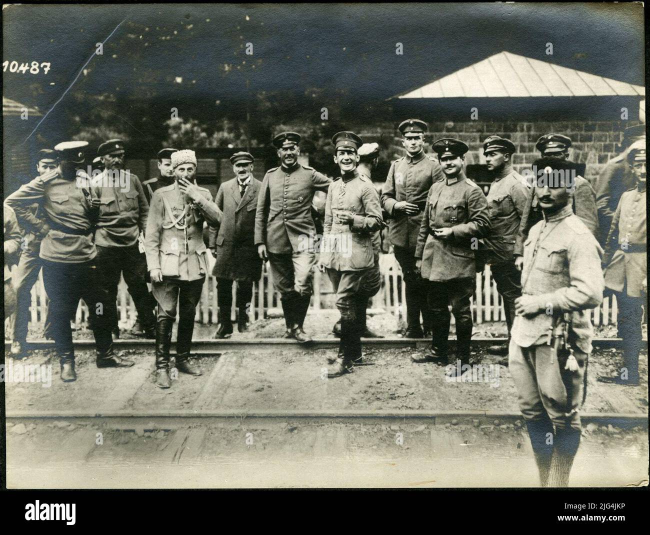 Tbilisi in the Caucasus. German and Grusinian officers (with a short ...