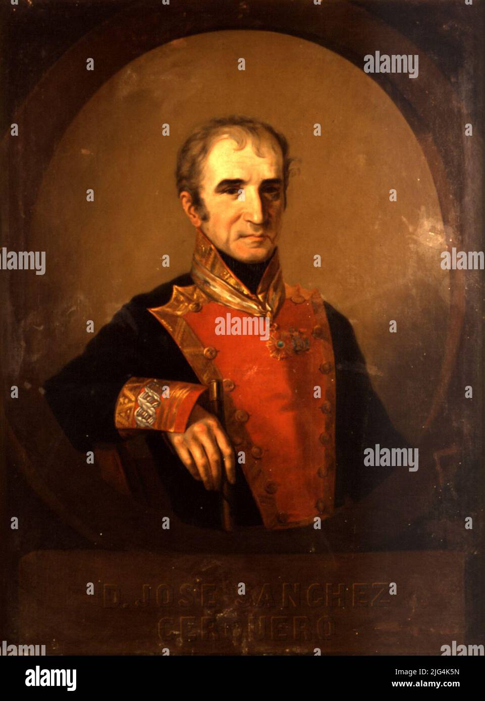 Portrait of the Brigadier of the Navy José Sánchez Certificate. Frame ...