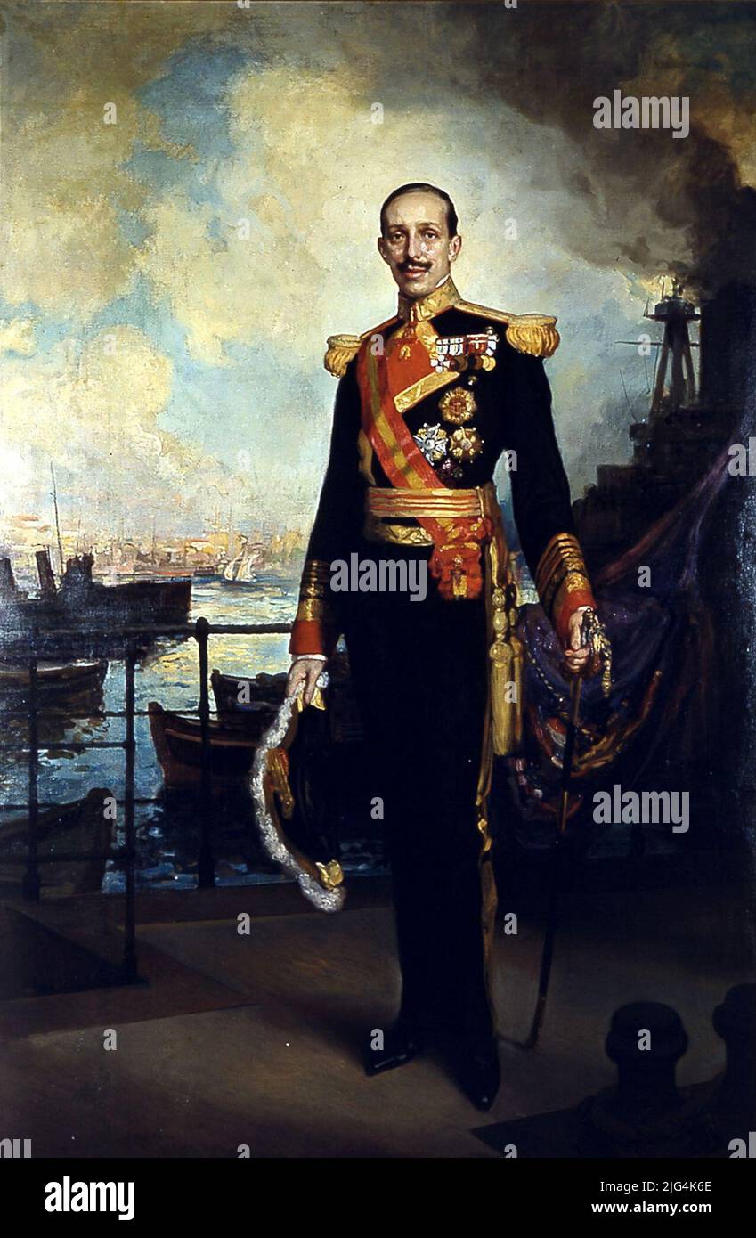 Portrait of King Alfonso XIII. Frame Stock Photo - Alamy
