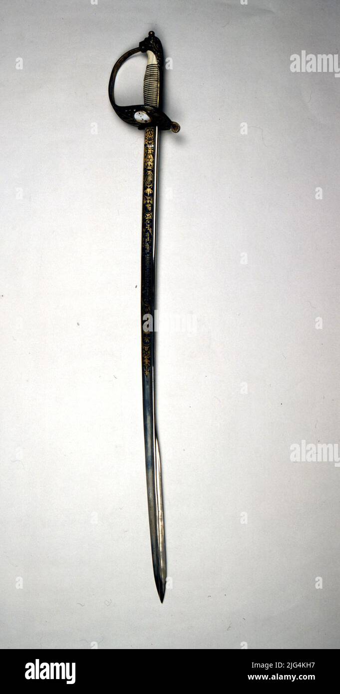 Honor Sabber of the Navy officer, model 1857. Saber. Golden brass ...
