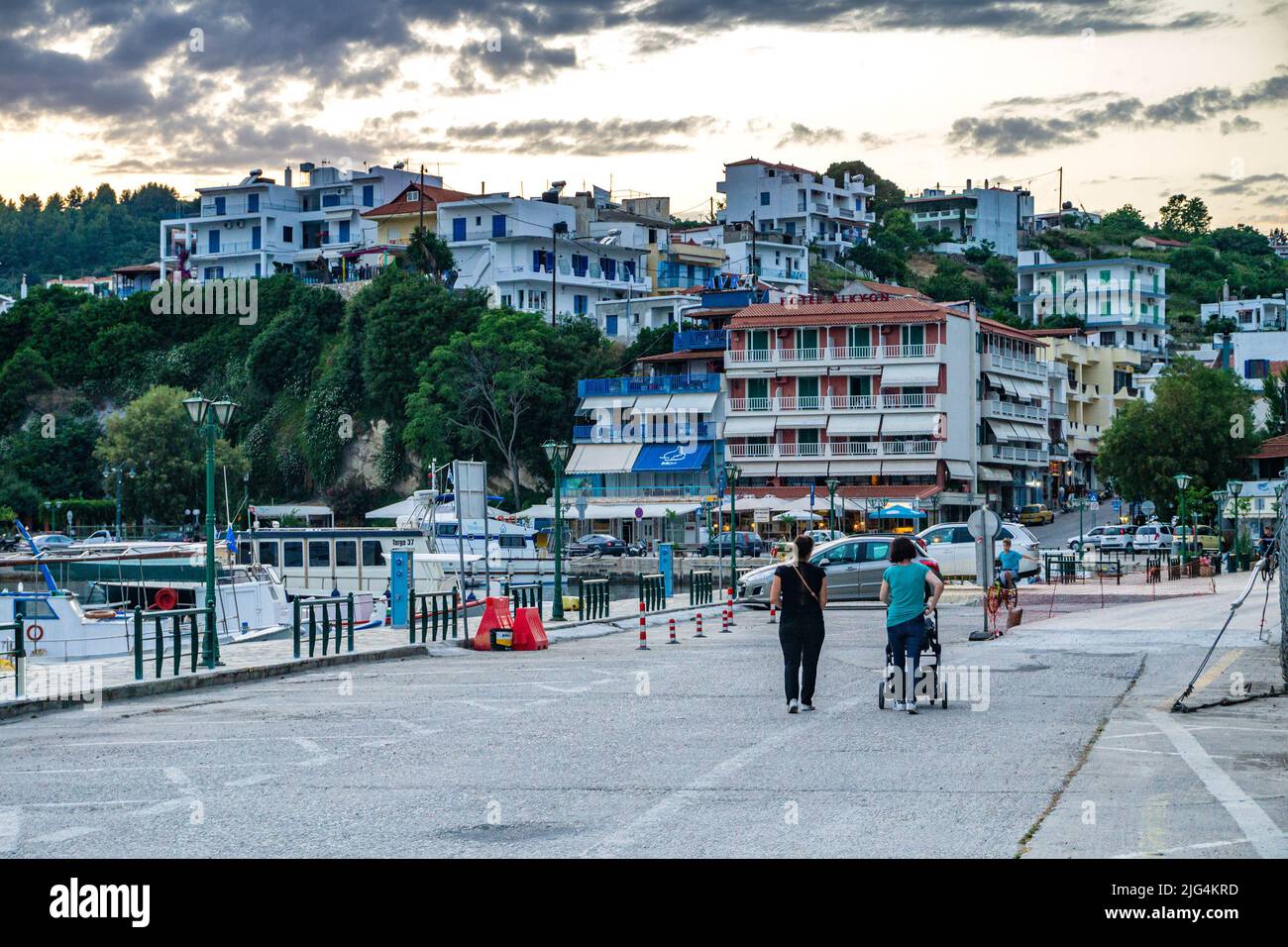 The beautiful seaside town of Patitiri, in Alonissos island, Greece ...