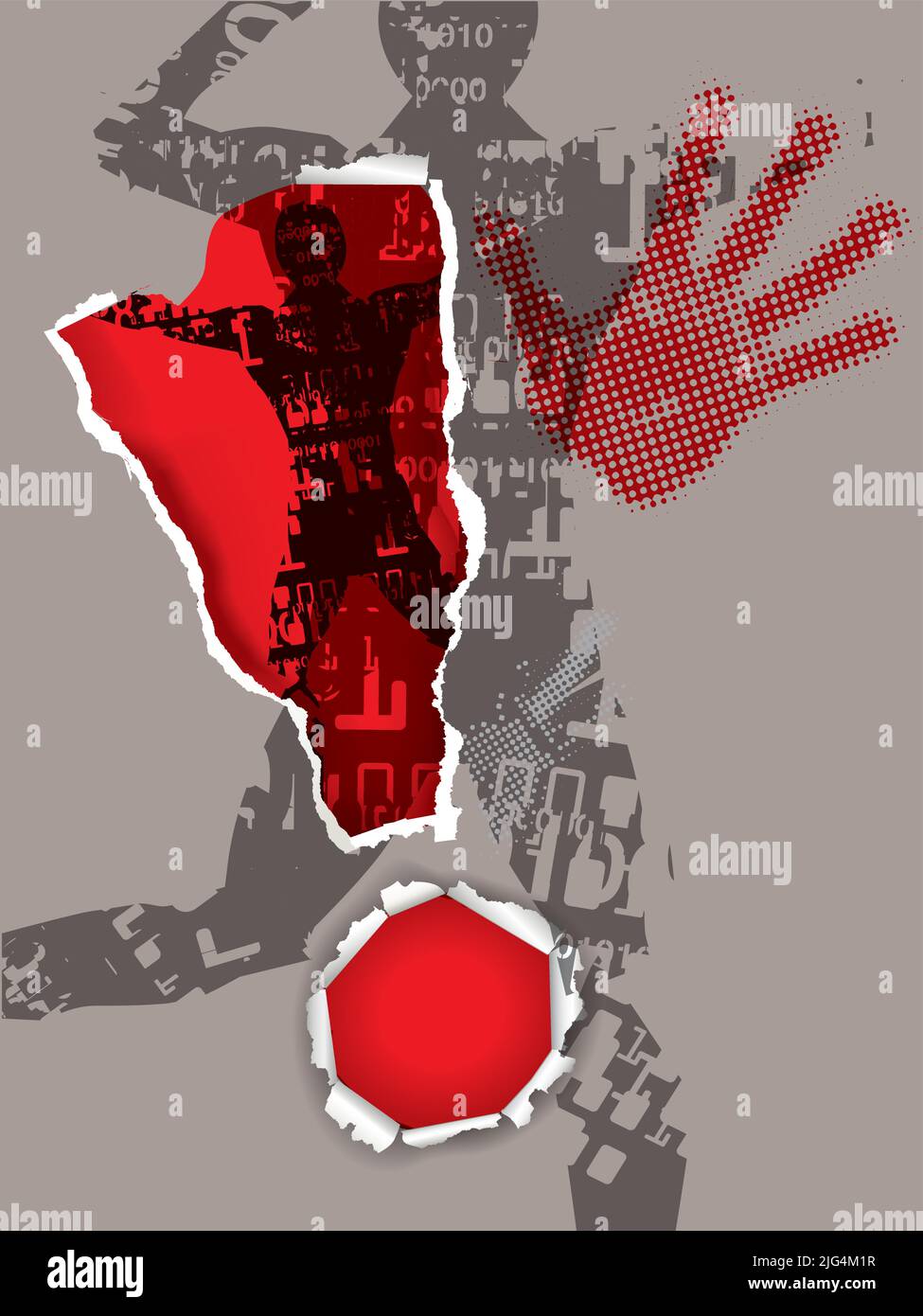 Man, Victim of violence and war. Expressive Stylized male silhouette ...
