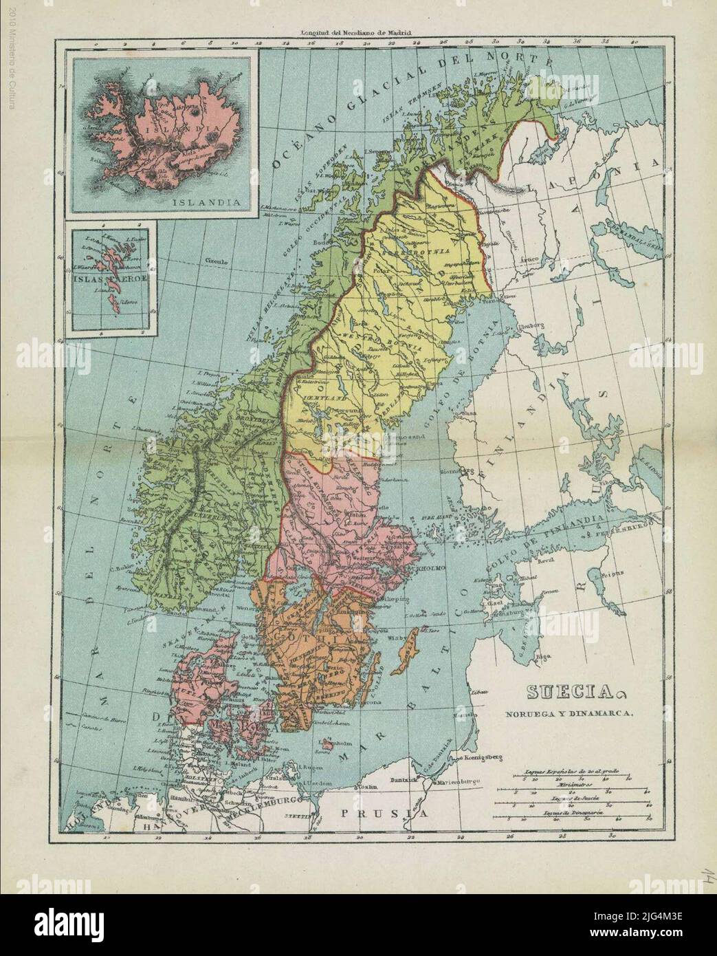 Sweden, Norway and Denmark. Insert 1 Iceland map and 1 map of the ...