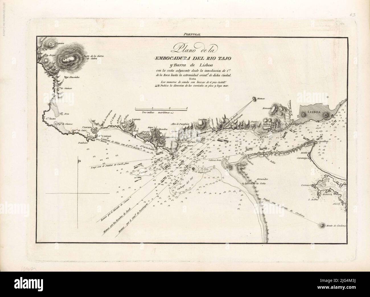 Plan of the Tajo River and Lisbon bar: with the adjacent coast from the ...