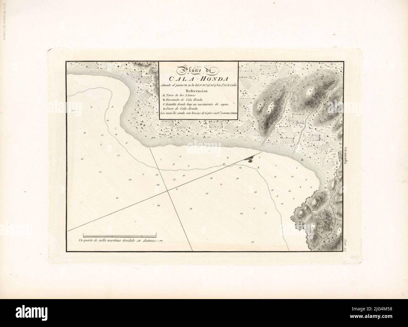Cala-Honda Plan. 1/4 maritime mile graphic scale [= 6.9 cm ...