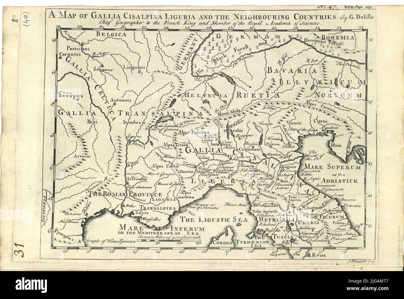 A Map of Gallia Cisalpina Liguria and the Neighbouring Countries ...