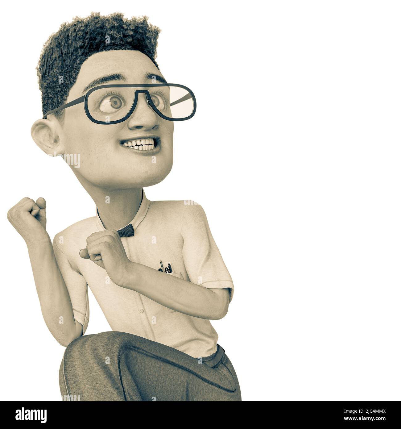 nerd cartoon happy and cheering for you. This smart boy in clipping ...