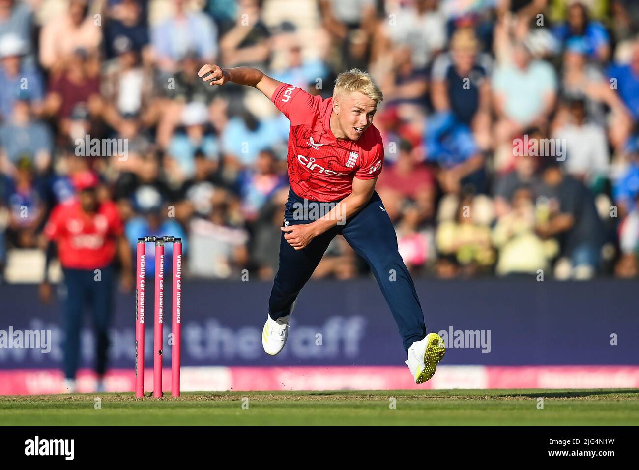 Sam Curran of England delivers the ball Stock Photo - Alamy