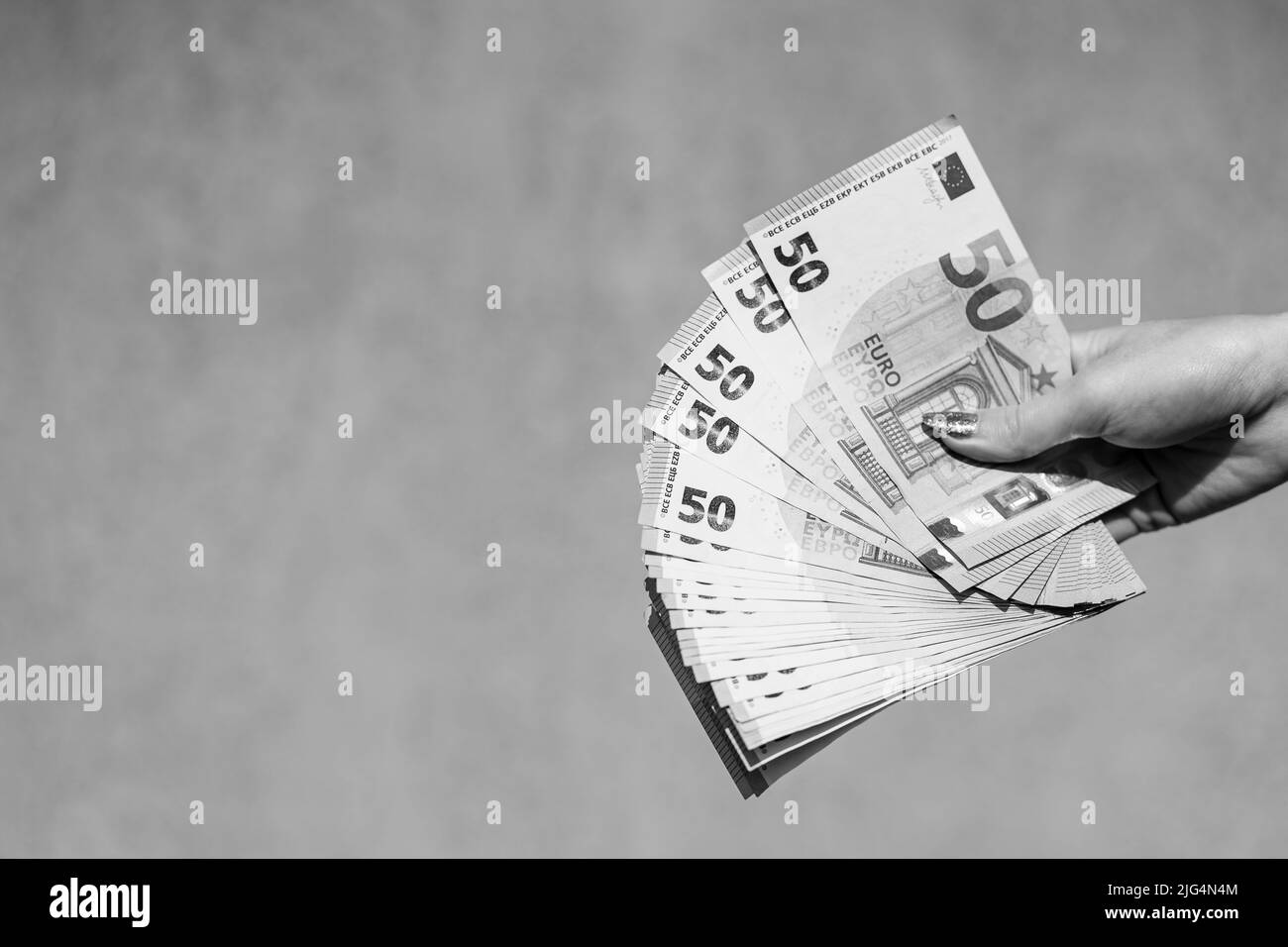 Money EURO banknotes. Inflation and economy concept in Europe Stock ...