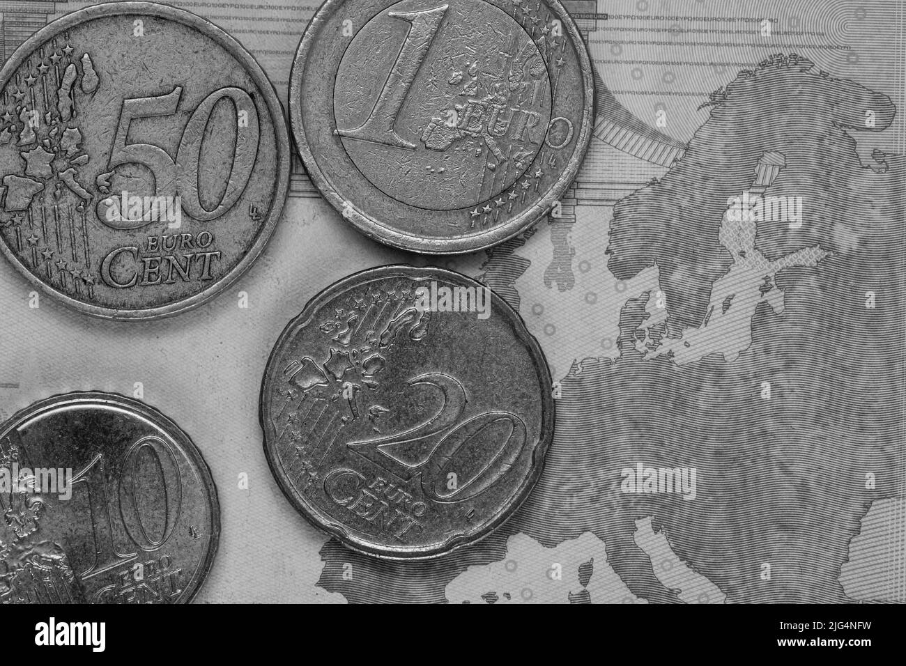 Money EURO banknotes. Inflation and economy concept in Europe Stock ...