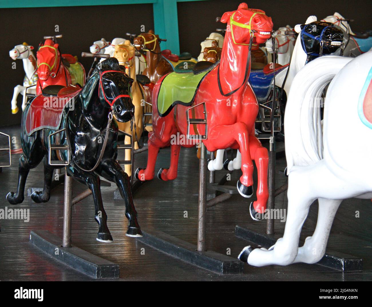 An Indoor Fun Fair Horse Carousel Ride Stock Photo - Alamy