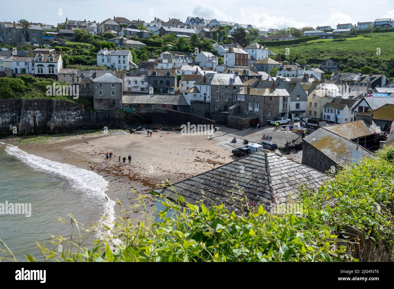 The pretty fishing village of Port Isaac, Cornwall, UK, location of the ...