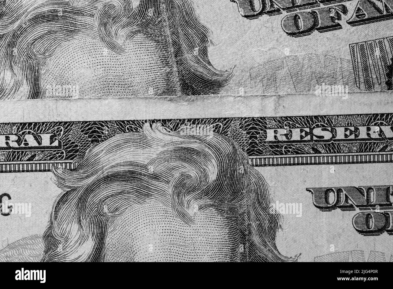 Money banknotes, US dollars. US inflation and economy concept Stock ...