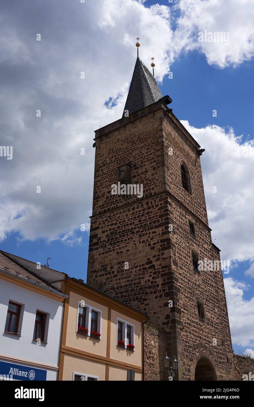 Rakovnik, Czech Republic - July 2, 2022 - the High gate at the highest ...