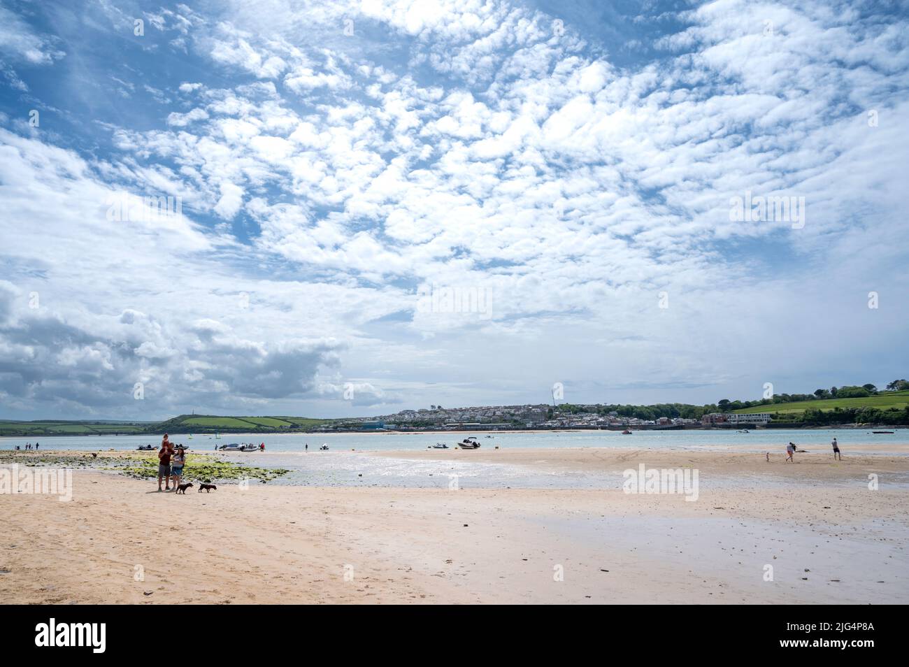 Daymer Bay beach at Rock on the Camel Estuary, Cornwall. UK Stock Photo ...