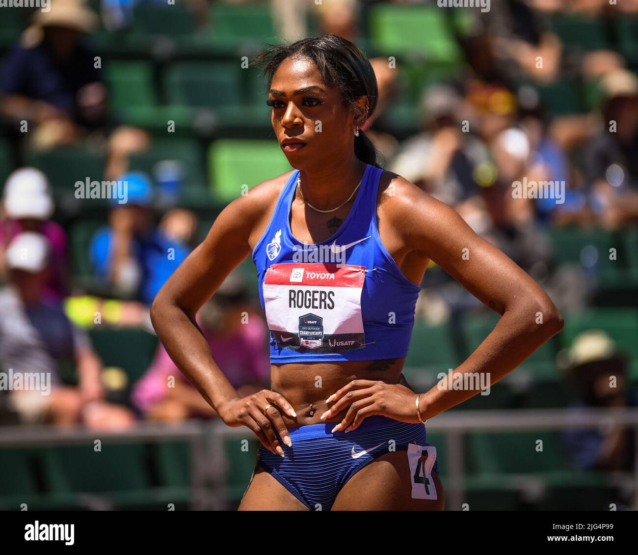Raevyn Rogers locked in before the Nike women’s 800m final at the 2022 ...