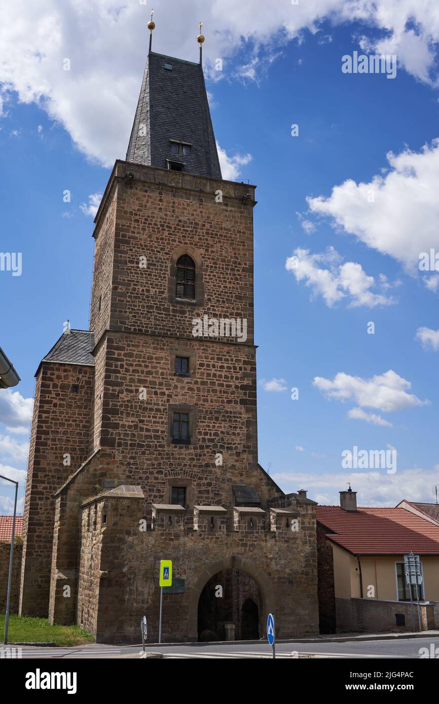 Rakovnik, Czech Republic - July 2, 2022 - the High gate at the highest ...