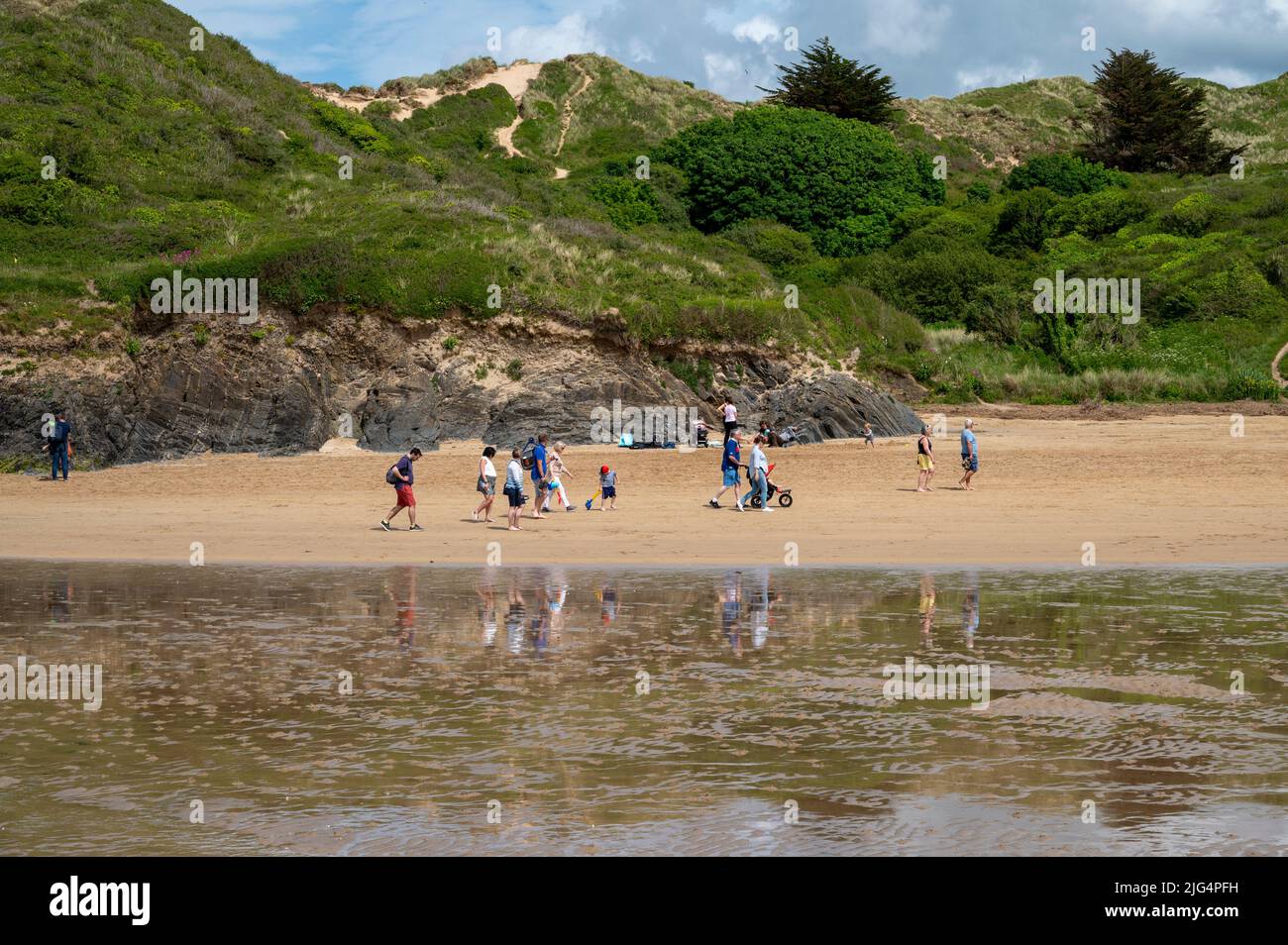 Daymer Bay beach at Rock on the Camel Estuary, Cornwall. UK Stock Photo ...