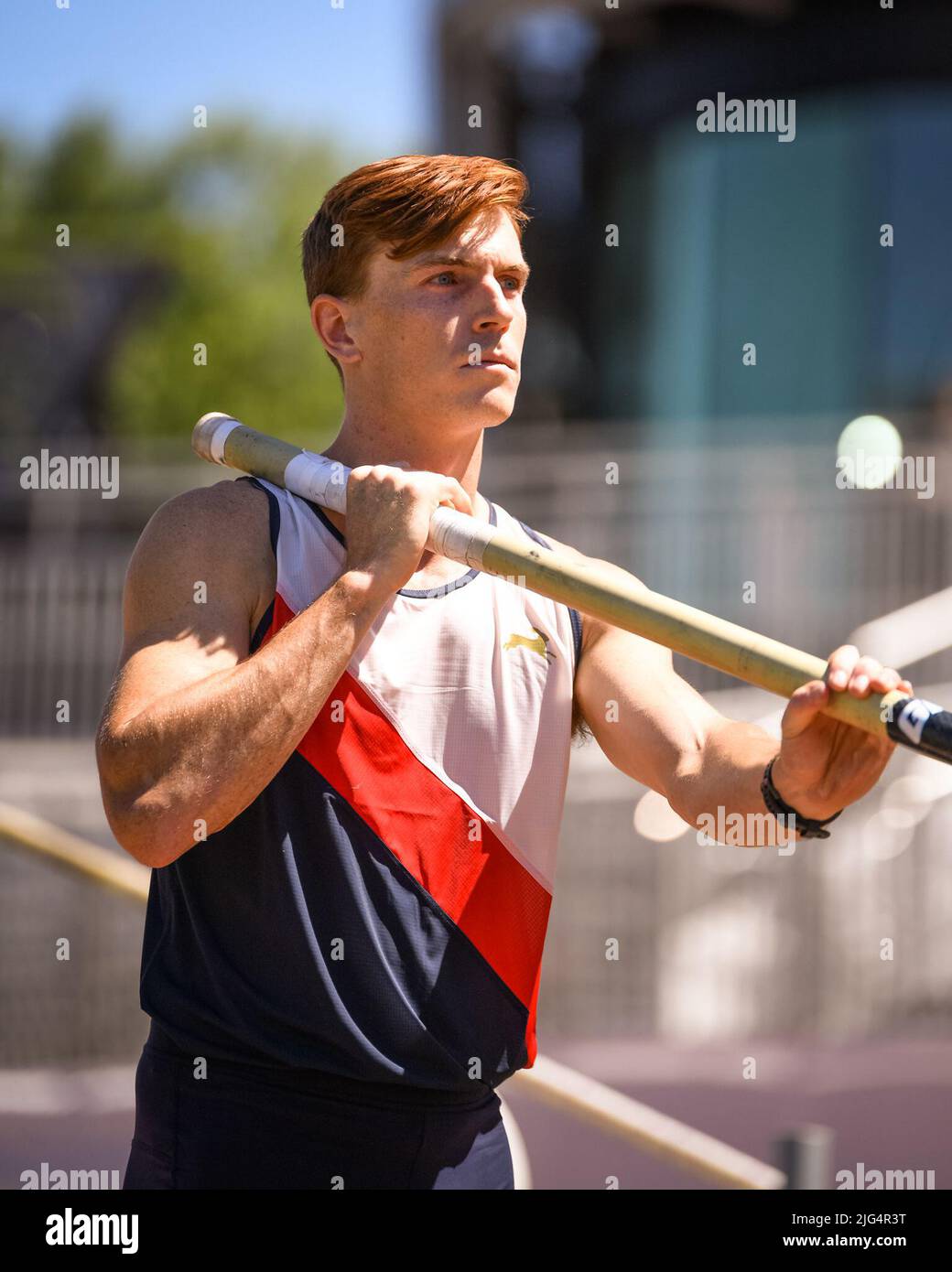 Nathan Richartz waits on the runway as he prepares to attempt 5.50m (18 ...