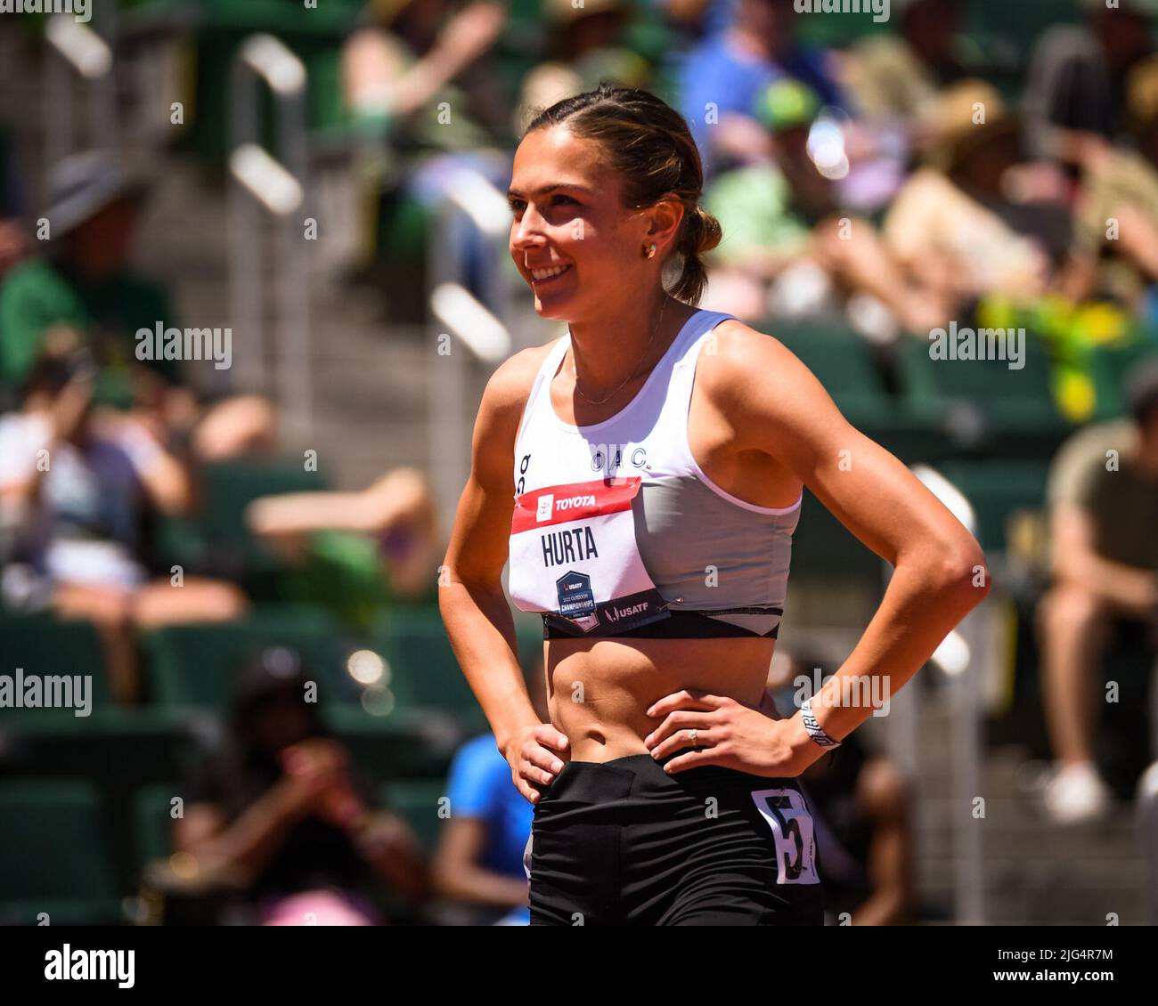 Sage Hurta locked in before the Nike women’s 800m final at the 2022 US ...