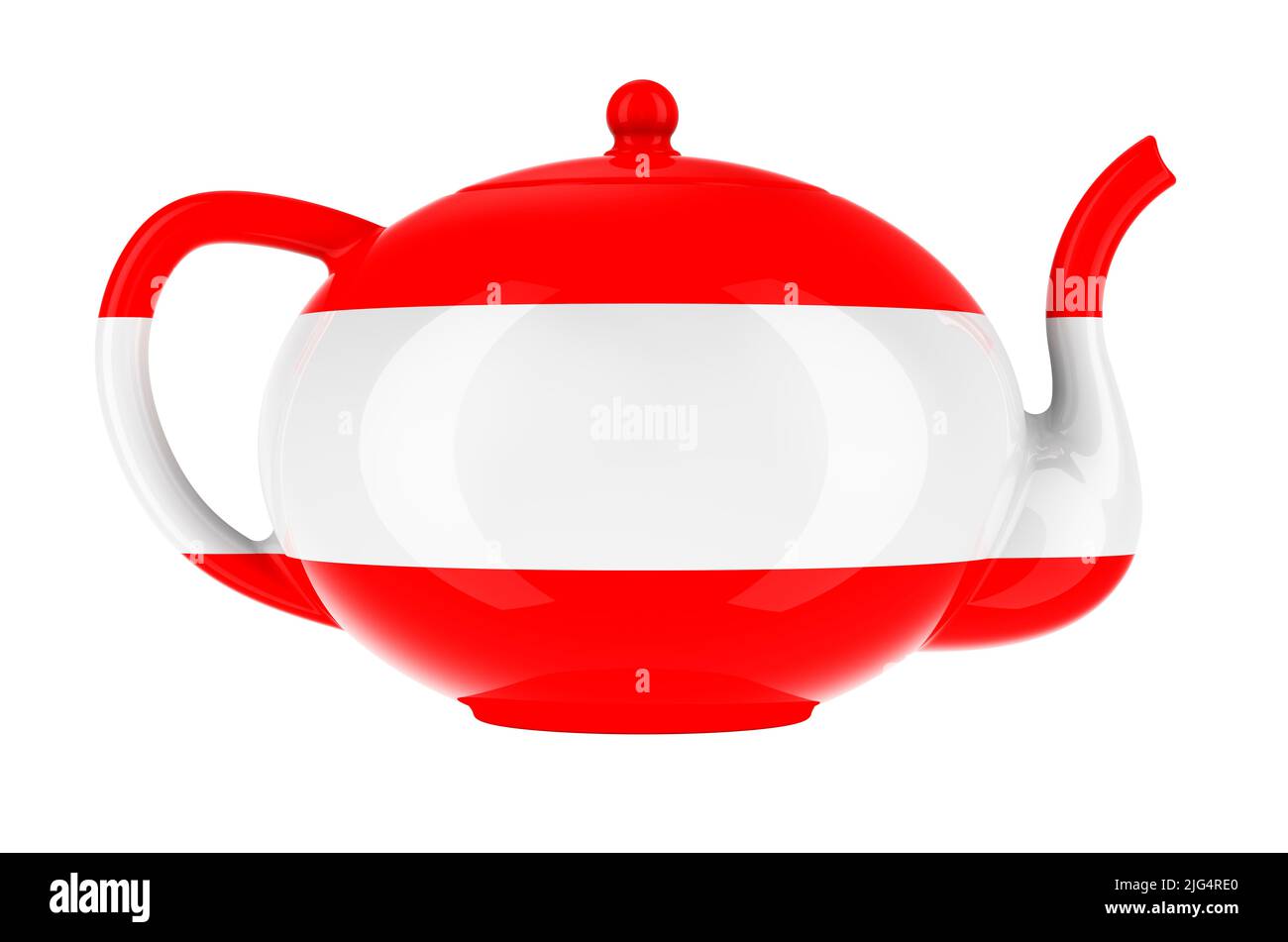 Teapot with Austrian flag, 3D rendering isolated on white background ...