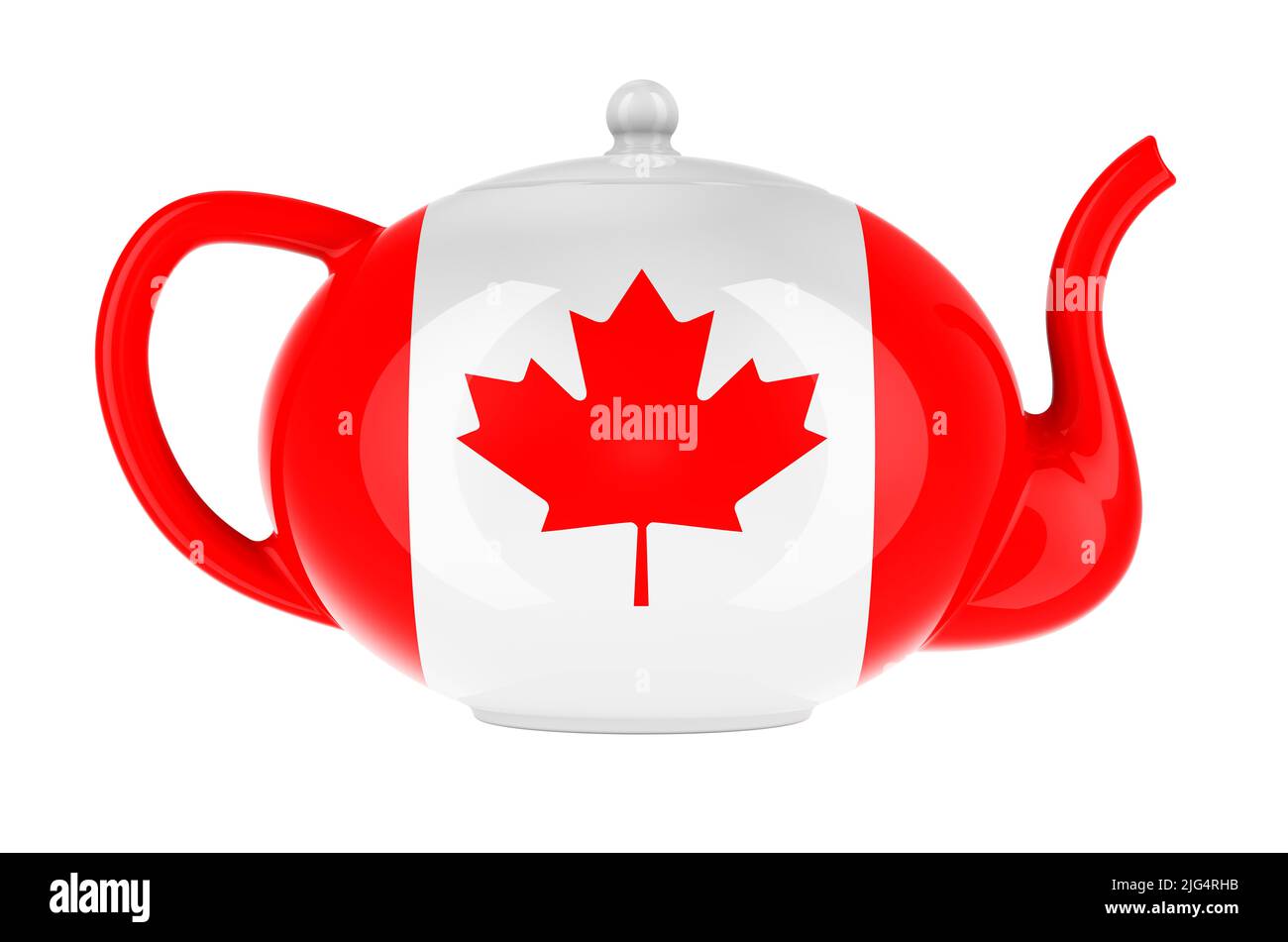 Teapot with Canadian flag, 3D rendering isolated on white background ...
