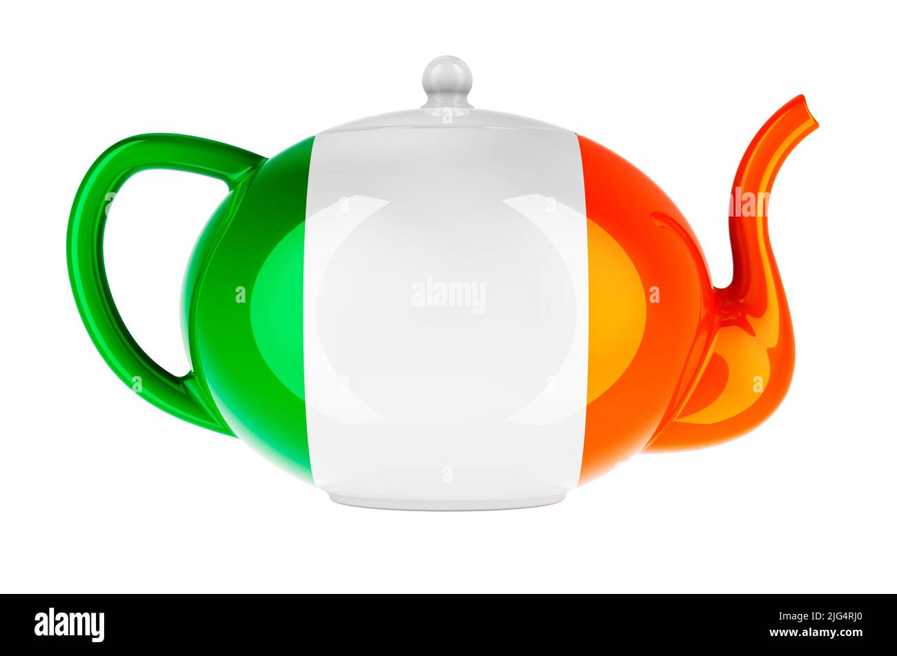 Teapot with Irish flag, 3D rendering isolated on white background Stock ...