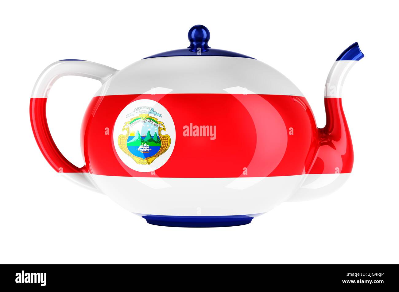 Teapot with Costa Rican flag, 3D rendering isolated on white background ...