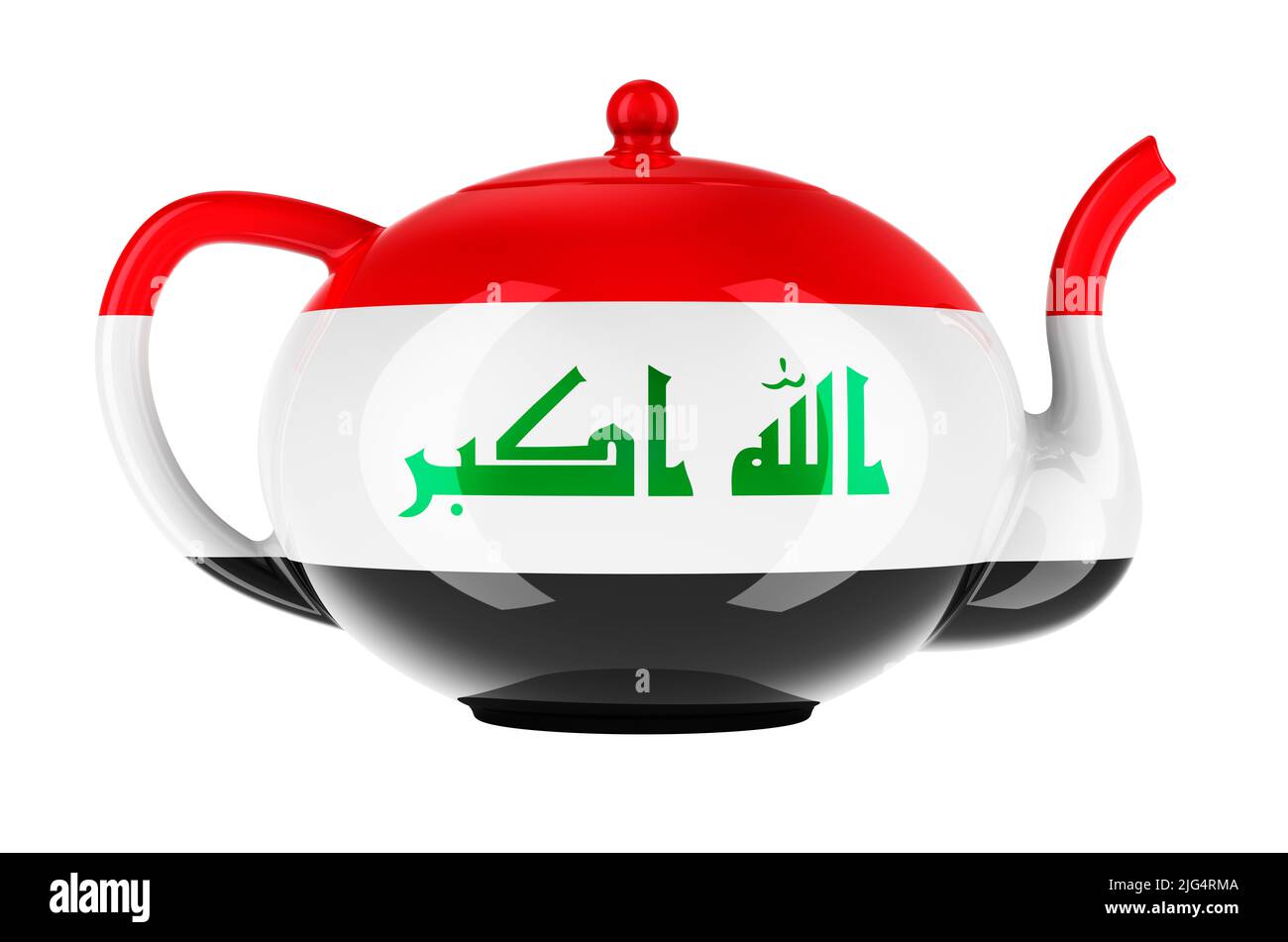 Teapot with Iraqi flag, 3D rendering isolated on white background Stock ...