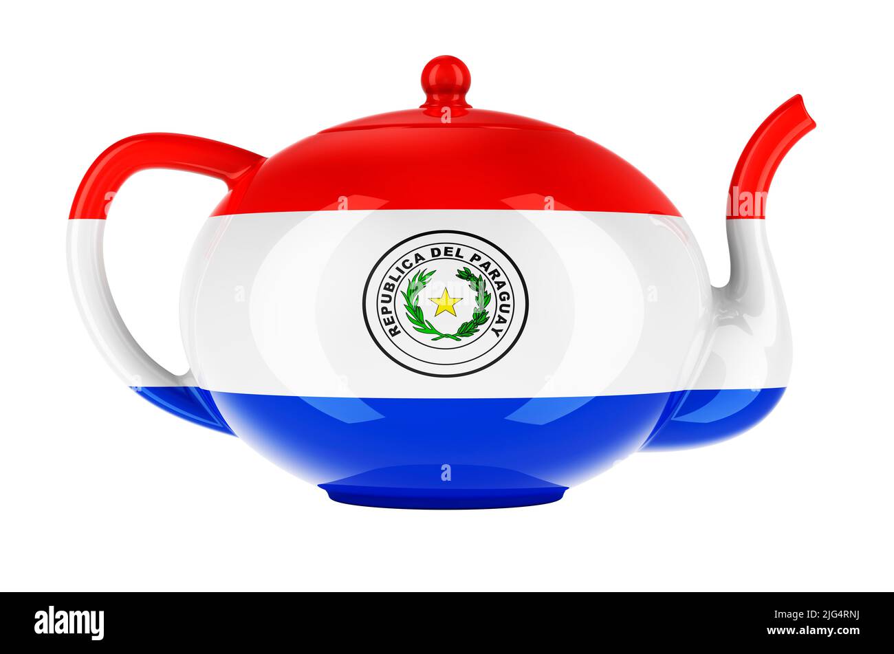 Teapot with Paraguayan flag, 3D rendering isolated on white background ...