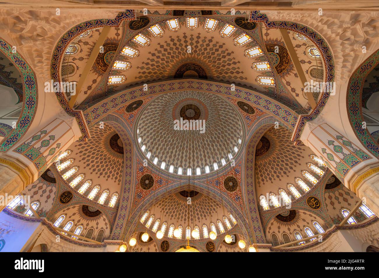 Islamic architecture. Domes of Kocatepe Mosque in Ankara. Ankara Turkey ...