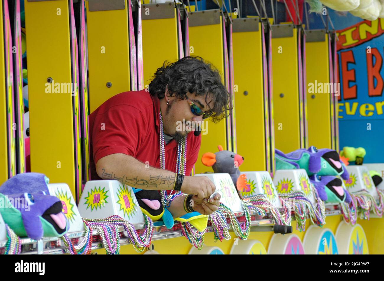 People on local carnival rides for fun during summer vacations at ...