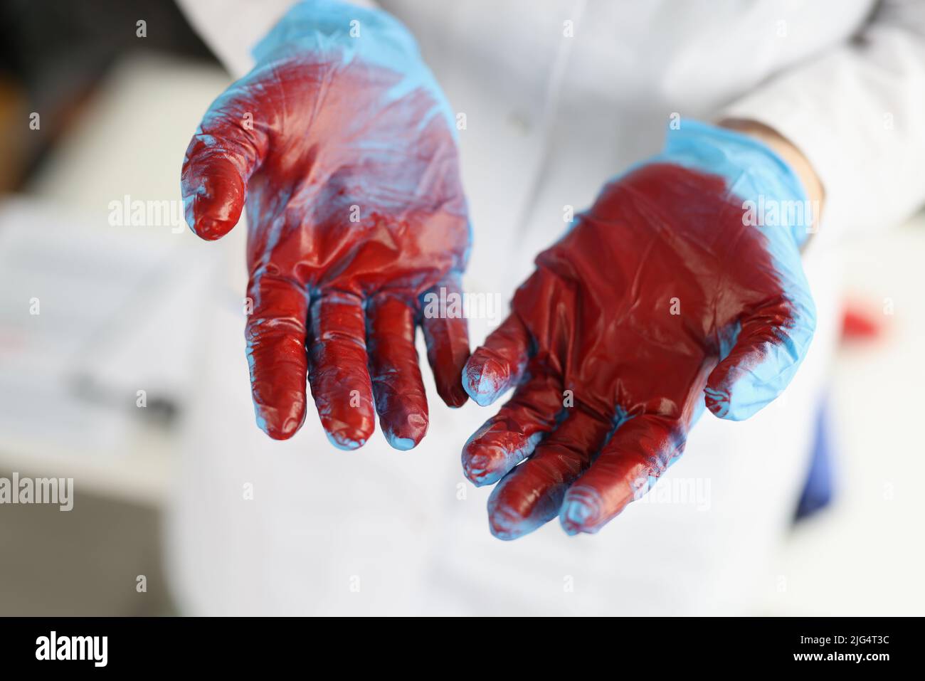 Bloody Surgical Gloves