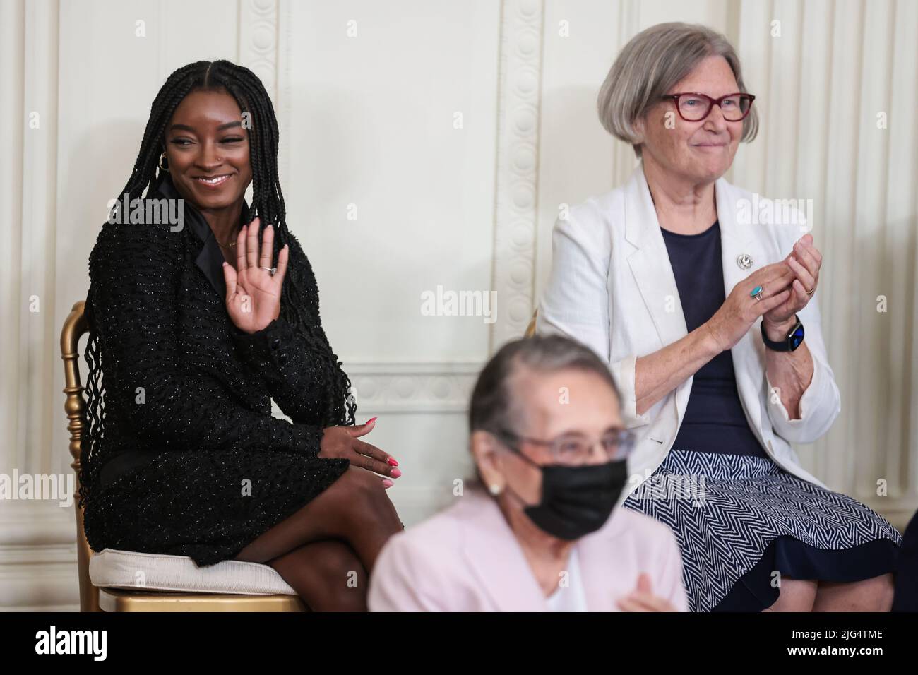Washington, USA. 07th July, 2022. American gymnast Simone Biles and ...