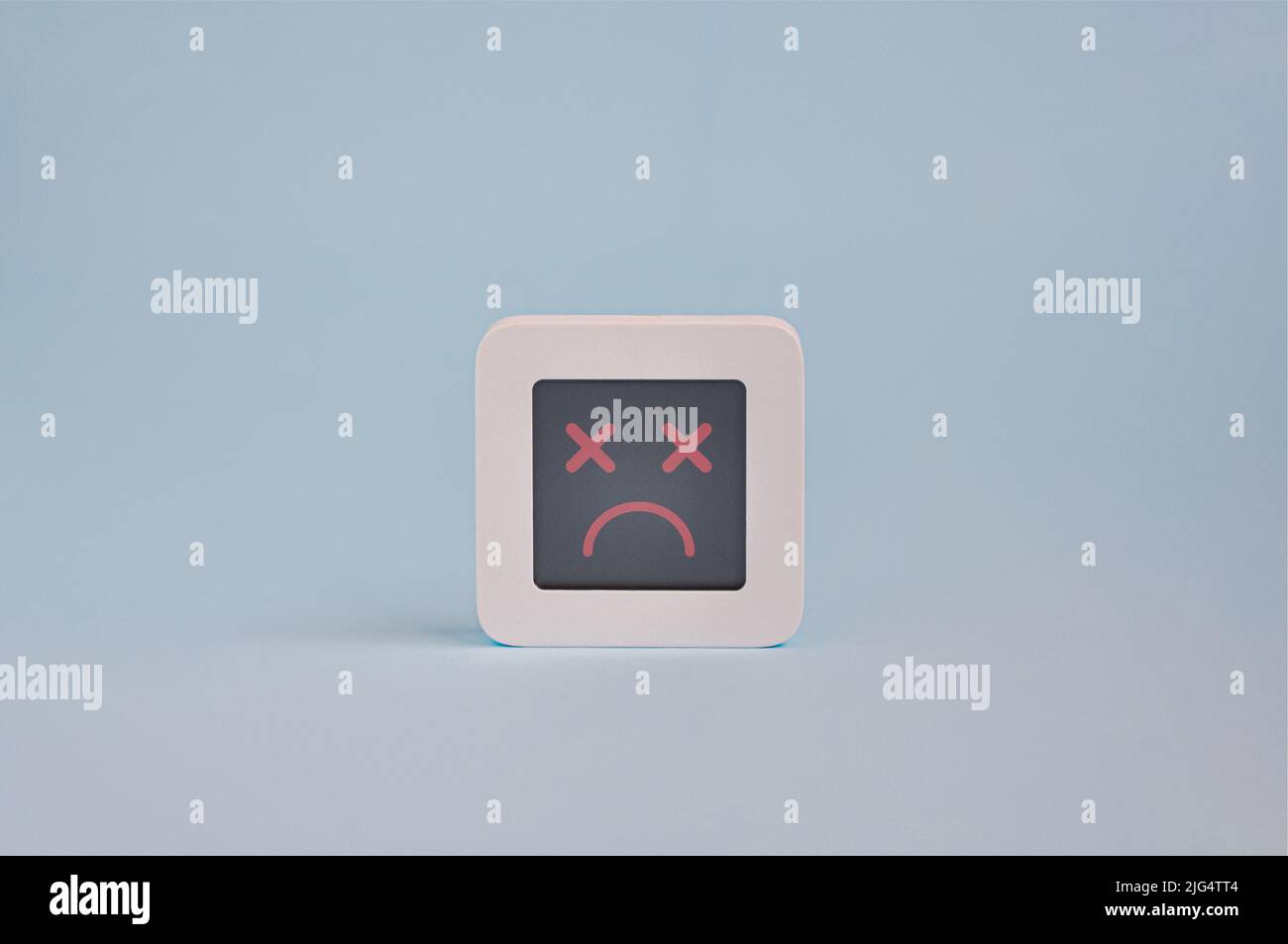 Dead face emotion concept, symbol of dead emoticon on lcd display ...