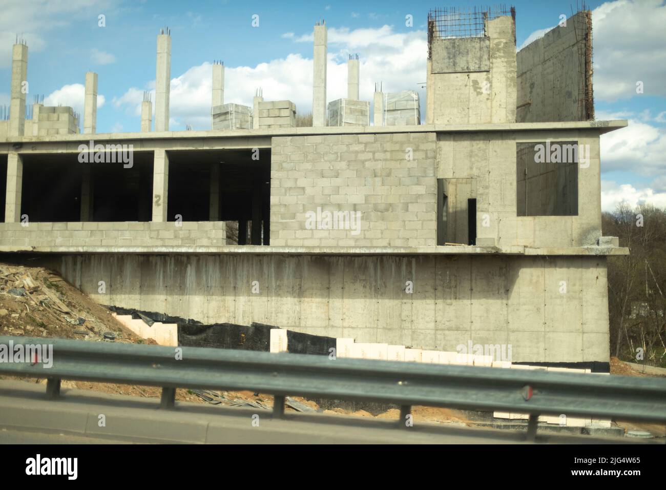 Old building in city. Industrial area. Details of industrial-looking ...