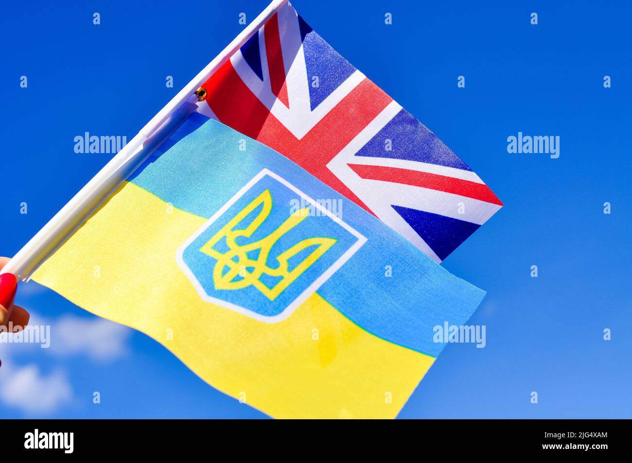 Union jack ukrainian flags hi-res stock photography and images - Alamy